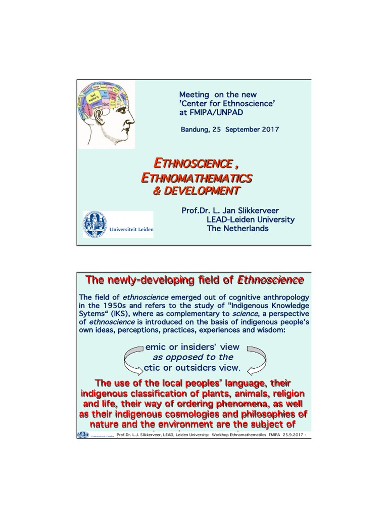 Ethnoscience Ethnomathematics.25.9. 2017 1 | PDF | Medicine | Science