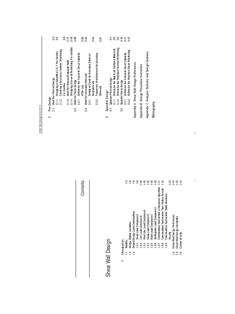 Shear Wall Desing ACI 318 14 | PDF | Bending | Beam (Structure)