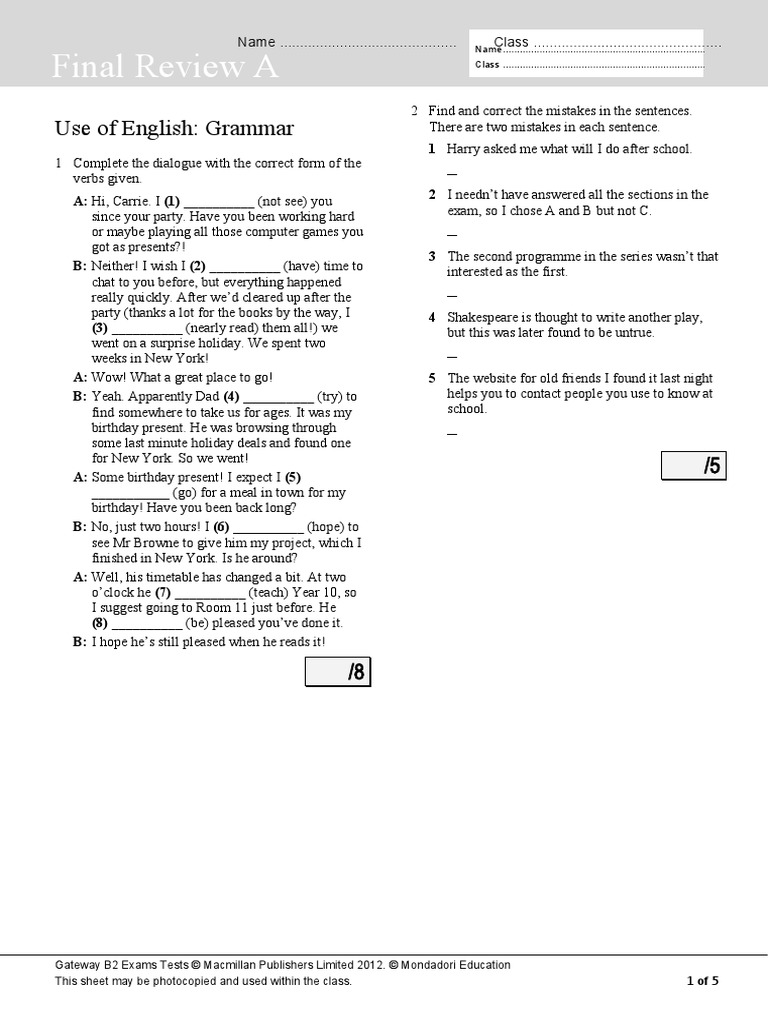 Final Review A | PDF