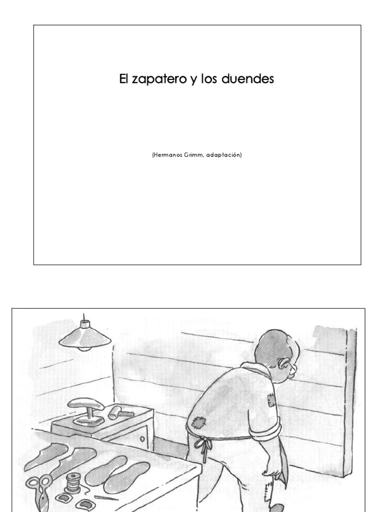 El zapatero y los duendes: cuento adaptado | PDF