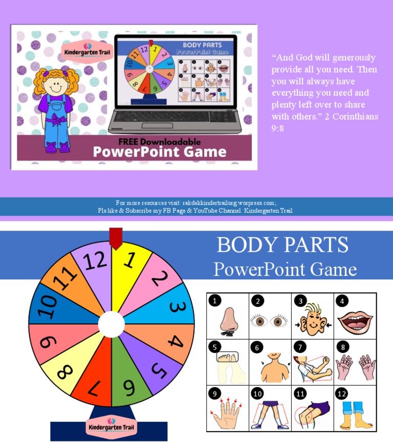 Body Parts PowerPoint Game for Kids | PDF