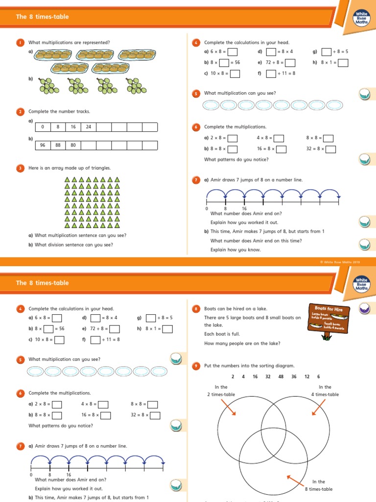 Y3 Autumn Block 3 d10 The 8 Times Table 2019 | PDF | Teaching Mathematics