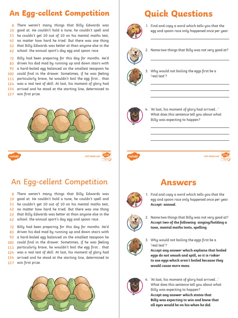 Quick Questions: An Egg-Cellent Competition | PDF