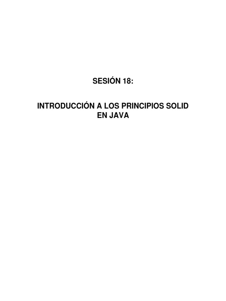 Sesión 18. Principio Solid Java | PDF | Objeto (informática ...