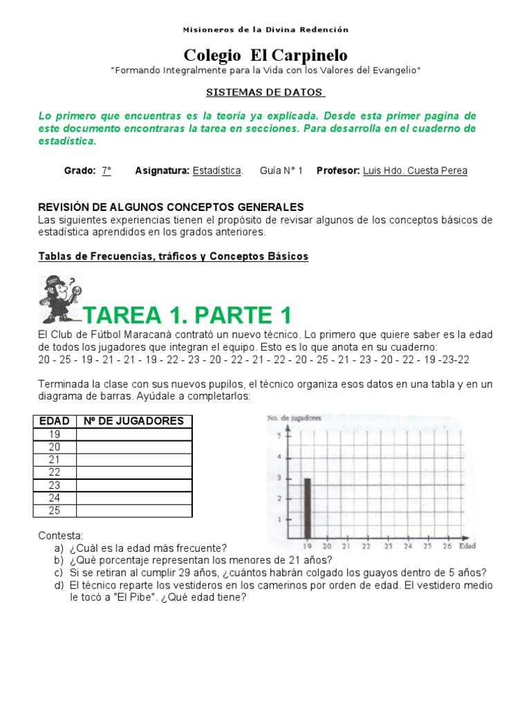 Grado 7º. Guia 1. Estadisitica | PDF | Estadísticas