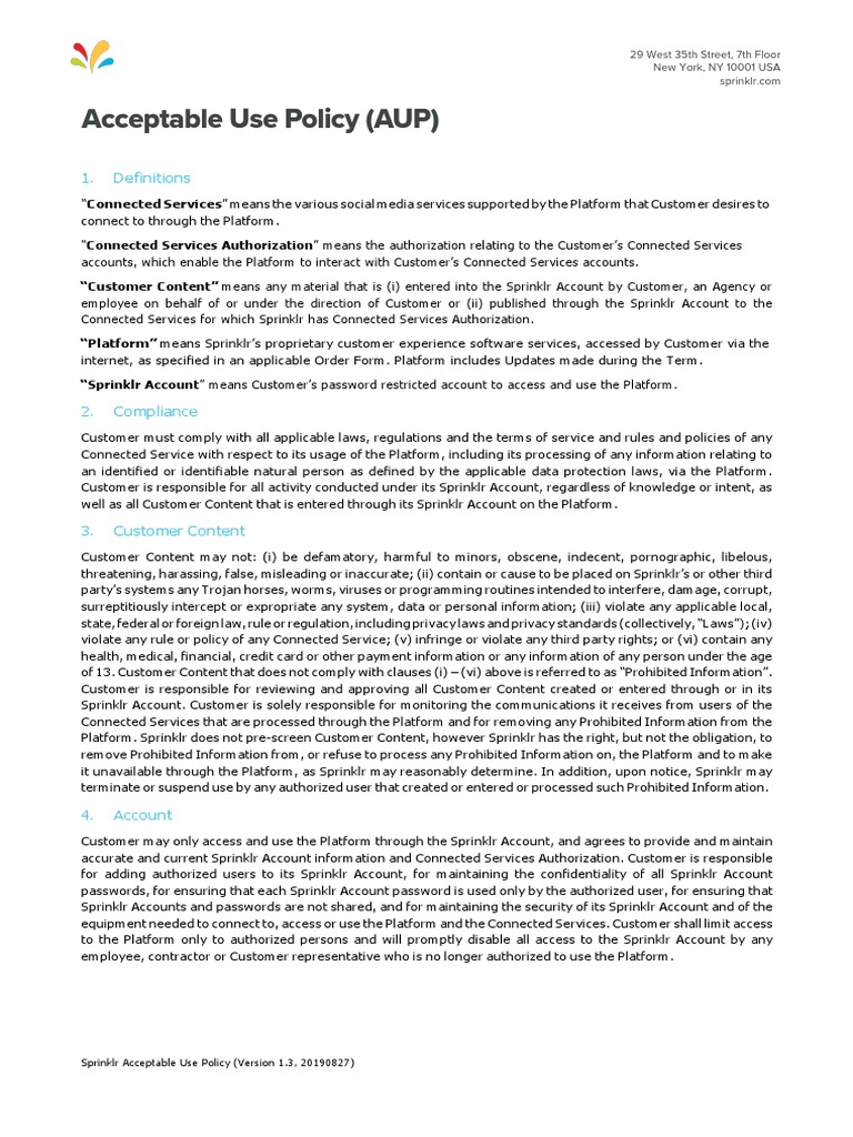 Acceptable Use Policy Version | PDF | Information Technology | Justice