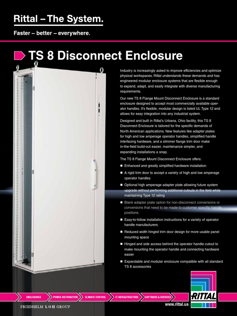 TS 8 Disconnect Enclosure: WWW - Rittal.us | PDF | Manufactured Goods