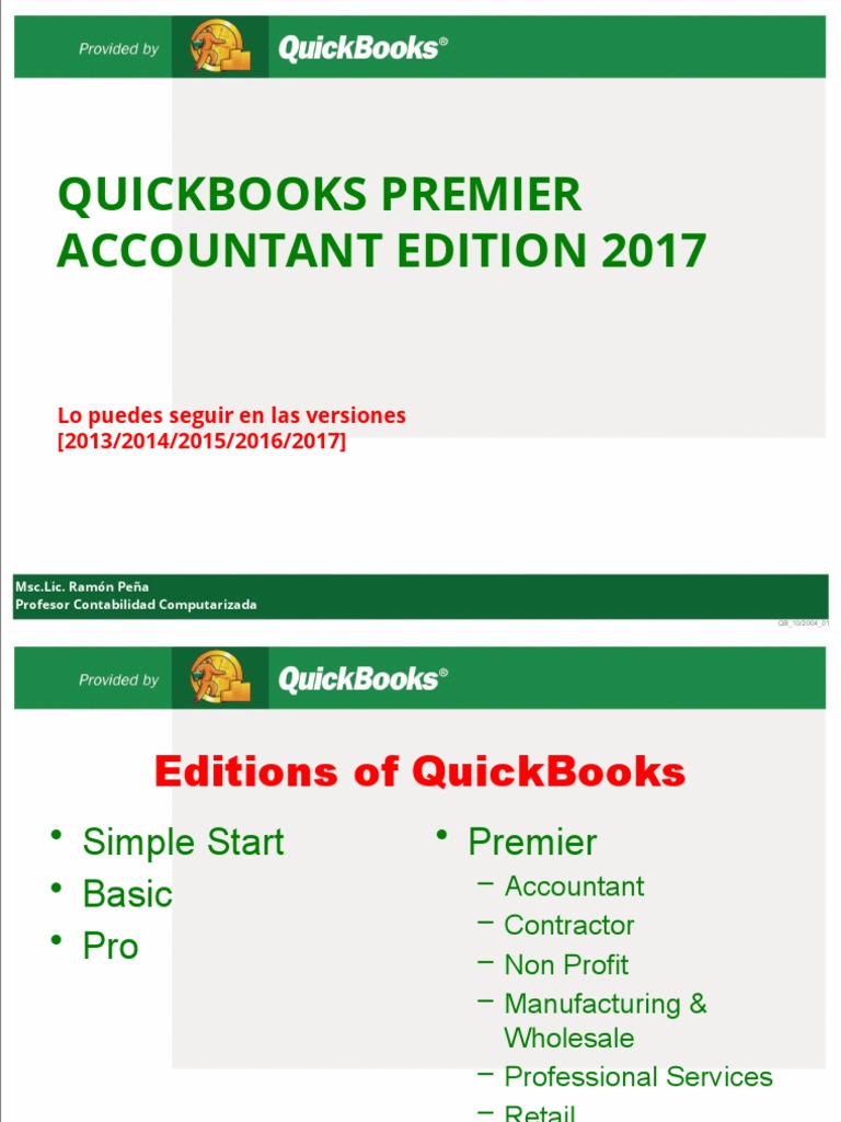 02 Quickbooks Premier Accountant Edition 2017 Implementacion | PDF ...