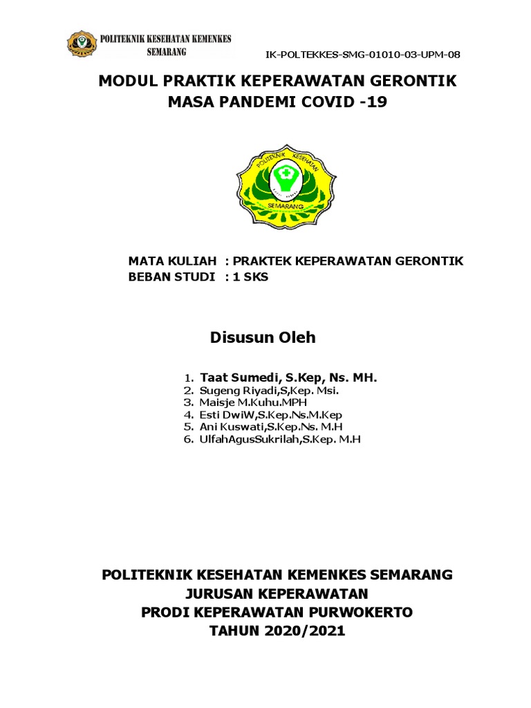 Modul PKK Keperawatan Gerontik 2021 | PDF | Kesehatan Holistik