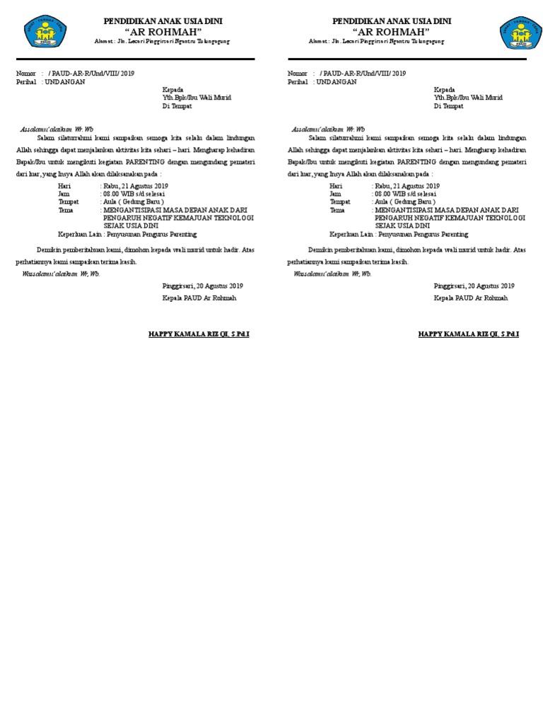 Undangan Parenting | PDF