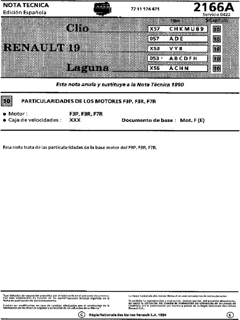 Motores f3p y f7p | PDF