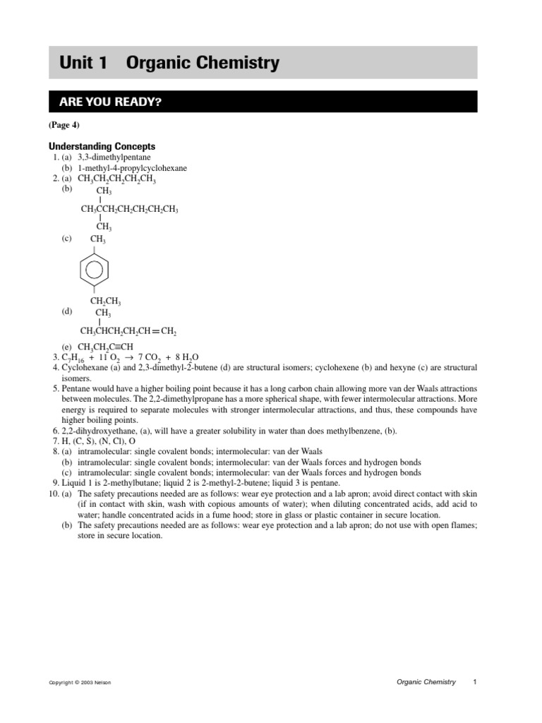 SCH4U Chemistry 12 University Prep Solutions Manual | PDF | Chemical ...