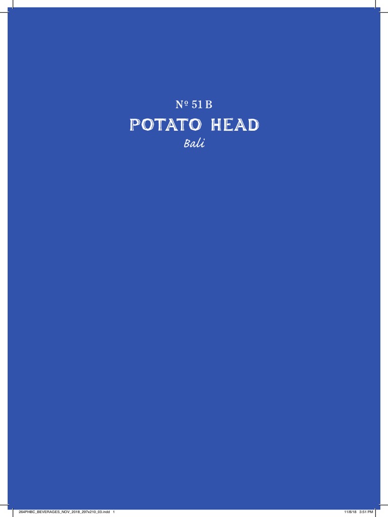 Potato Head Bali Cocktail Menu | PDF | Scotch Whisky | Alcoholic Drinks