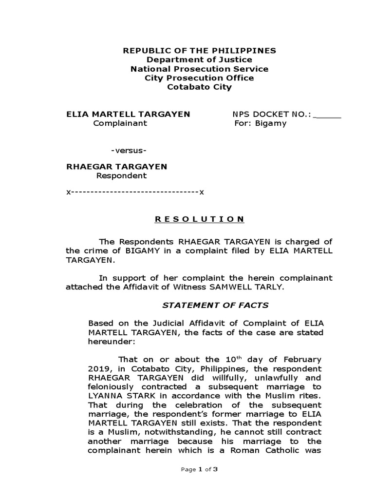 Republic of The Philippines Department of Justice National Prosecution ...