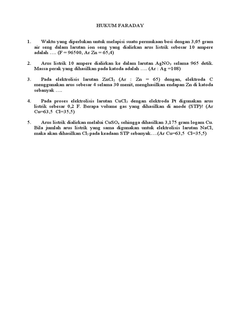 Latihan Soal Hukum Faraday | PDF