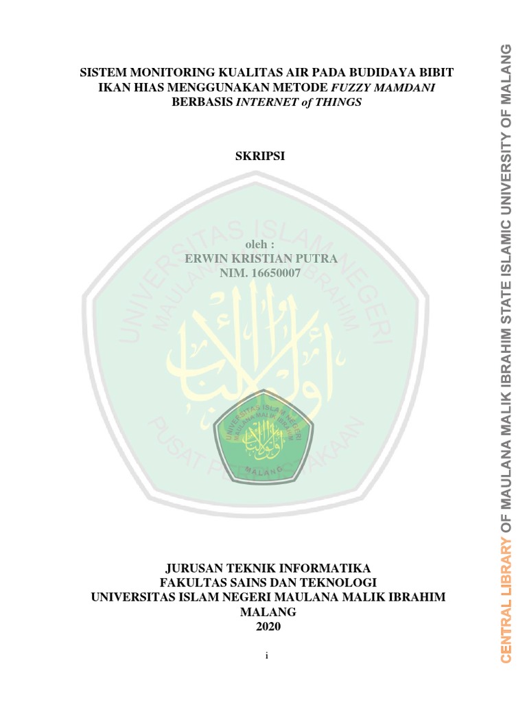 Sistem Monitoring Kualitas Air Pada Budidaya Ikan Hias Menggunakan ...