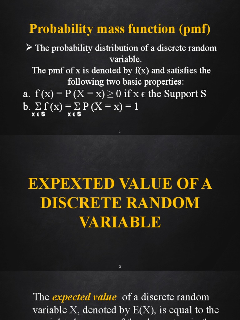 PMF: Mean and Variance Explained | PDF