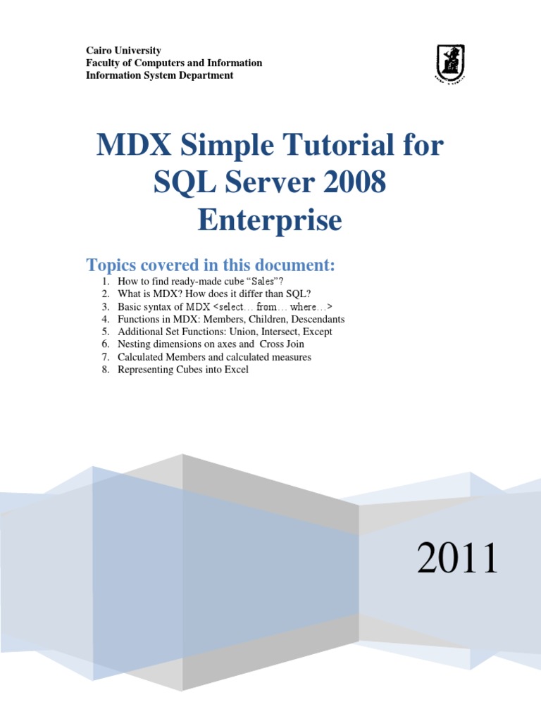 MDX Tutorial | PDF | Sql | Information Retrieval