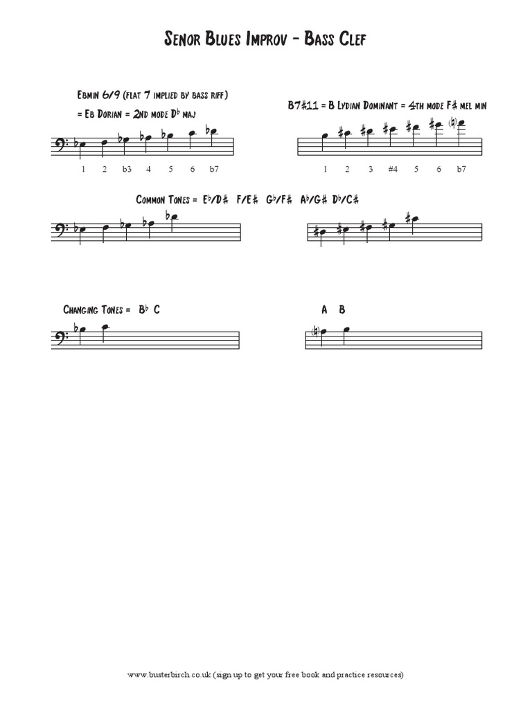 Senor Blues - Improv Worksheet (Bass) | PDF