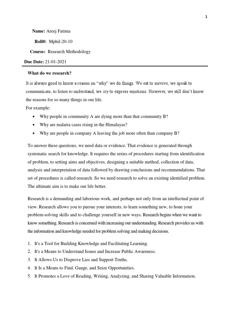 Why Do We Research | Download Free PDF | Data | Knowledge