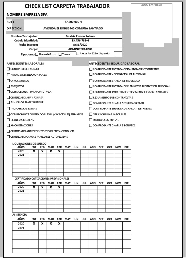 Check List Carpeta Trabajador | PDF | Business | Empleo