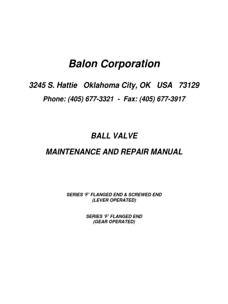 Balon Corporation: 3245 S. Hattie Oklahoma City, OK USA 73129 | PDF ...