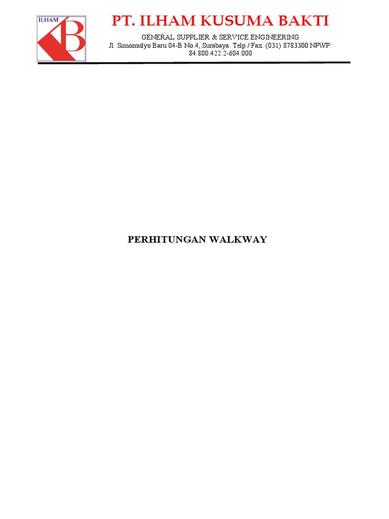 PERHITUNGAN WALKWAY.1 Rev 01 | PDF