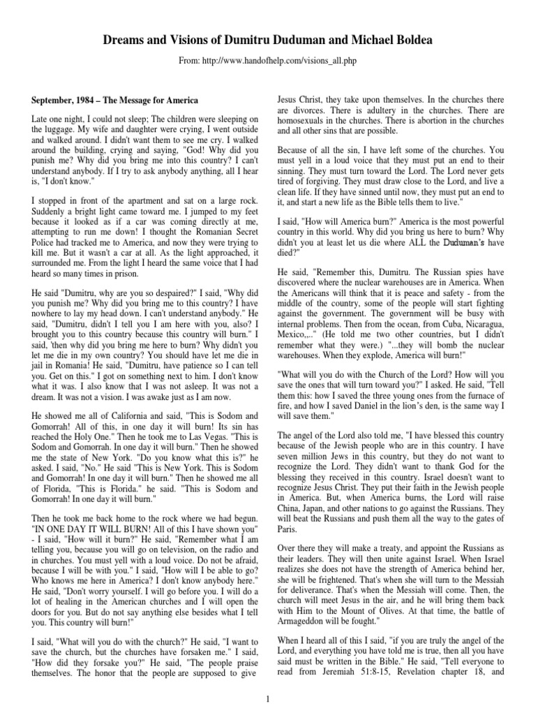 Dreams and Visions - Dimitru Duduman & Michael Boldea | PDF | Sodom And ...