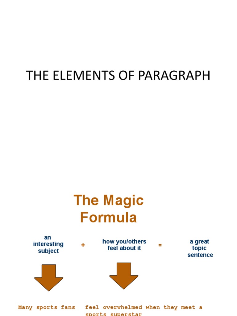 Review Elements of Paragraph | PDF | Paragraph | Foods