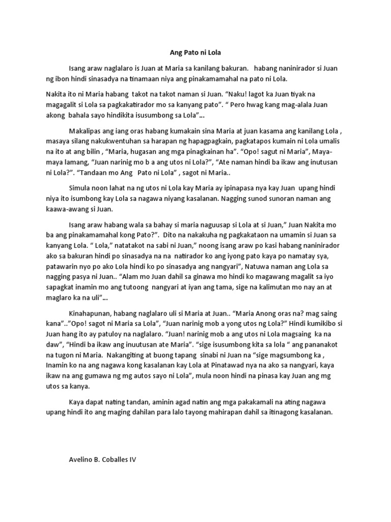 Ang Pato Ni Lola | PDF