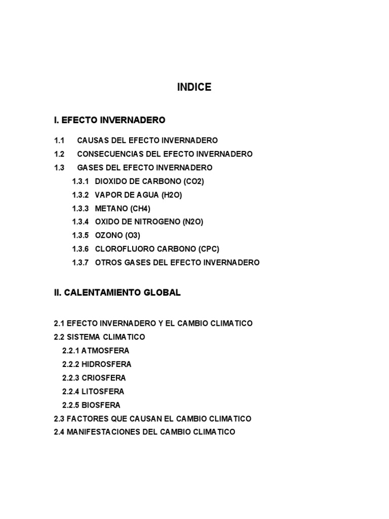 El Efecto Invernadero | PDF | Gases de efecto invernadero ...