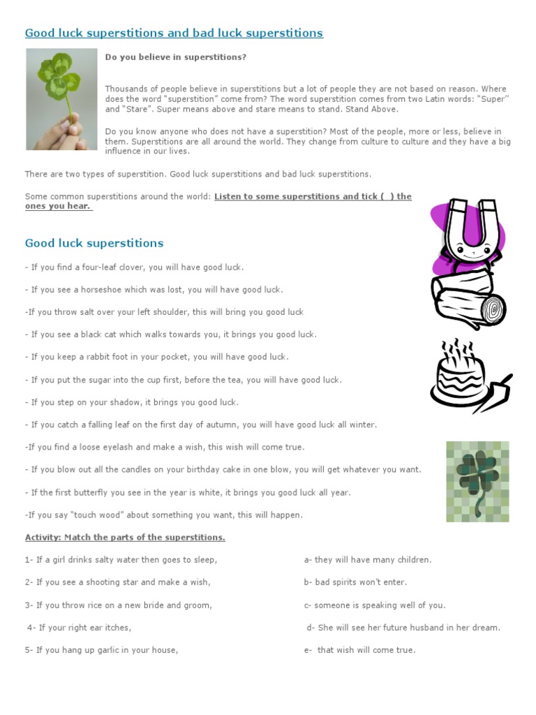 Good Luck Superstitions and Bad Luck Superstitions: Do You Believe in ...