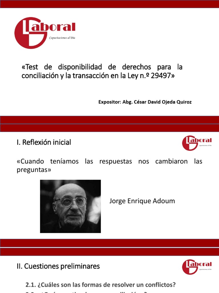 Test de Disponibilidad de Derechos Dr. Cesar Ojeda Quiroz | PDF ...