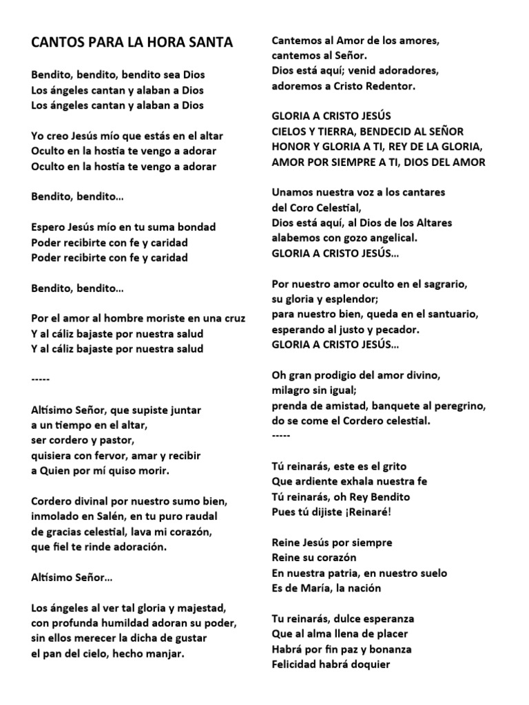 Cantos para Hora Santa | PDF | Cristo (título) | Jesús