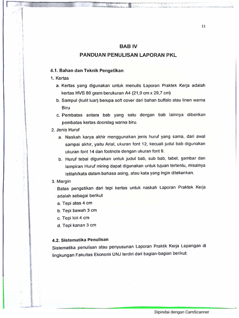 Panduan Penulisan Laporan PKL | PDF