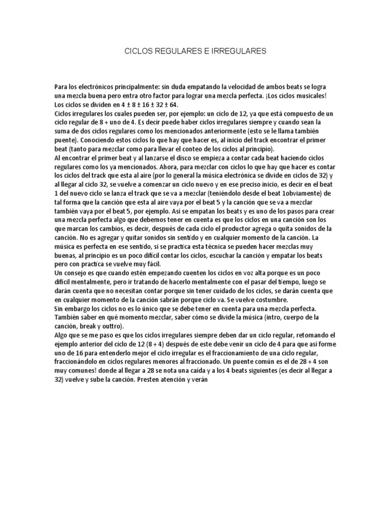 Ciclos Regulares e Irregulares | PDF