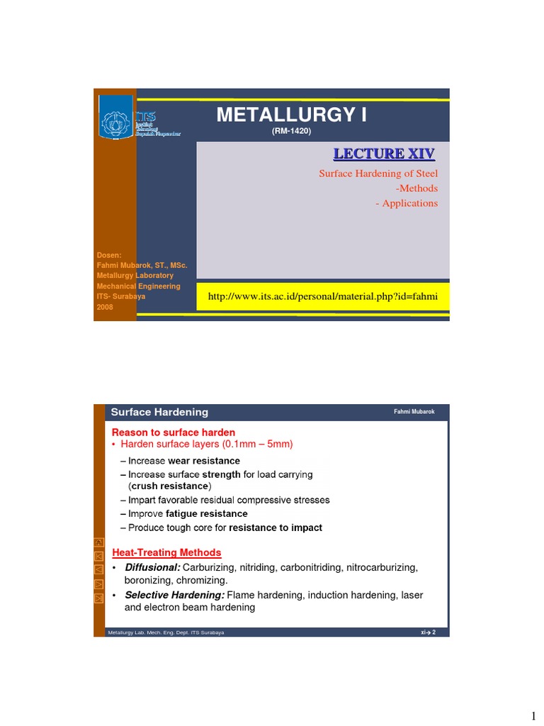 Metalurgi I-Lecture14.Surface Hardening of Steel | PDF | Steel | Heat ...