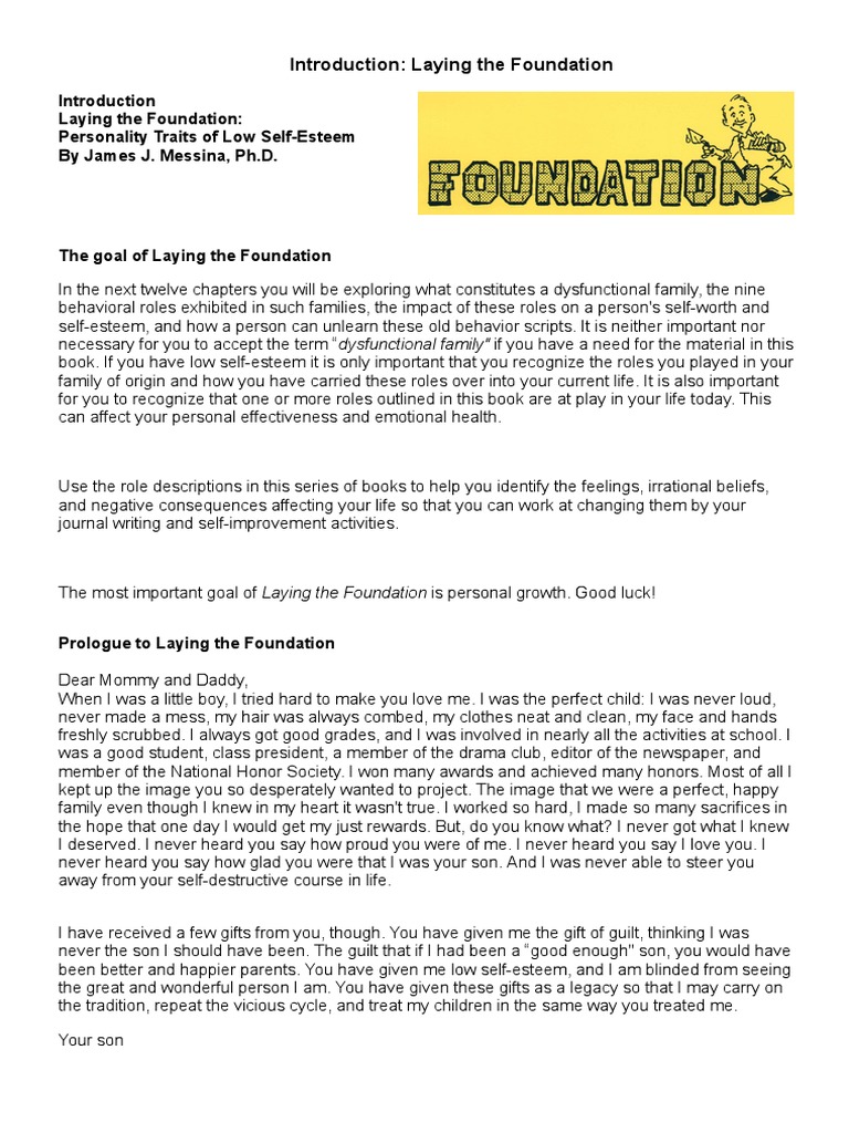 Introduction To Laying The Foundation | PDF | Self Esteem | Human Nature