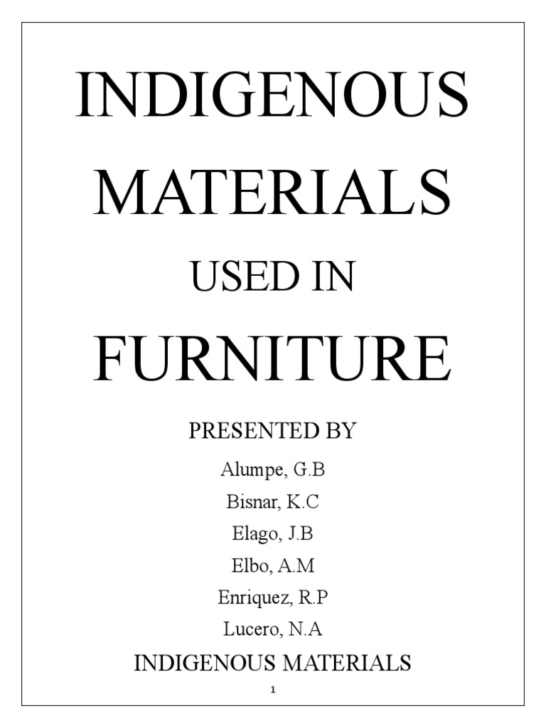 Indigenous Material | PDF | Wood | Furniture