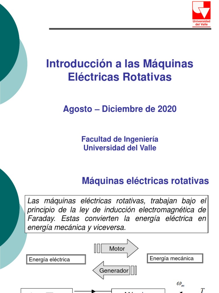 Clase 12 - Introducción A Las Máquinas Eléctricas Rotativas | PDF | Motor eléctrico | Generador ...