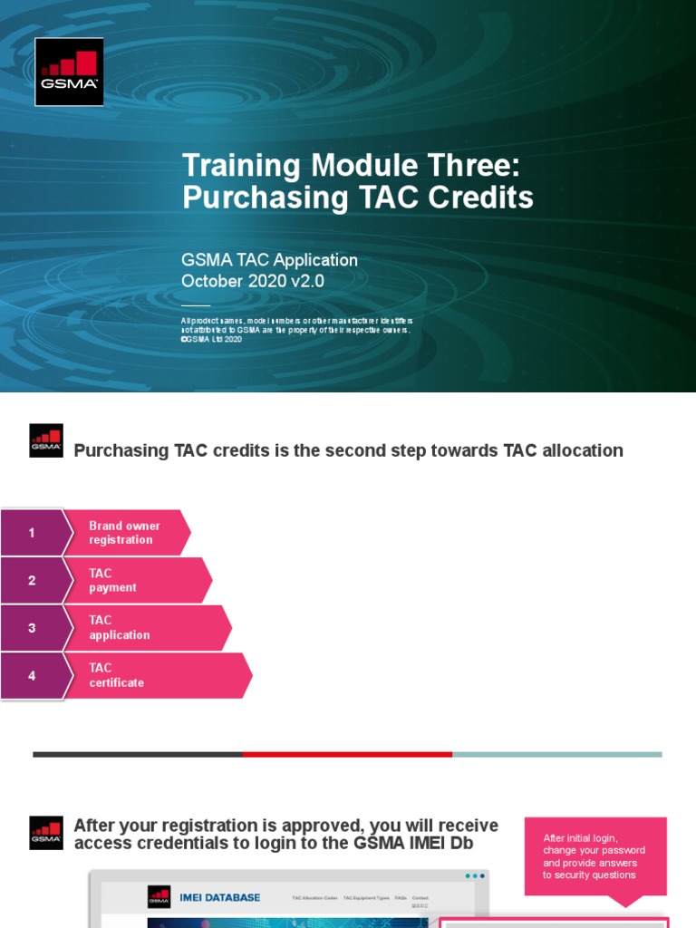 GSMA - TAC - Allocation - Training - Module - 3 - TAC - Payment | PDF ...