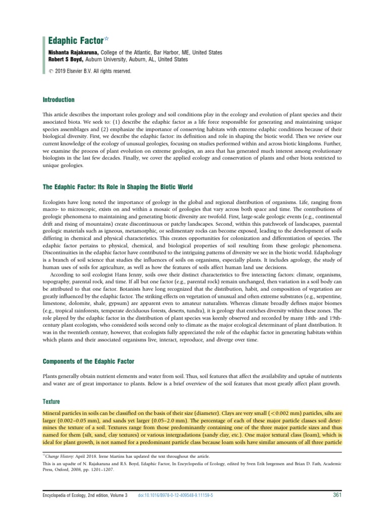 Edaphic Factor | PDF | Soil | Invasive Species