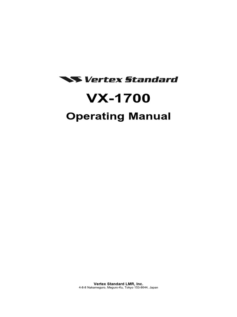 Operating Manual: Vertex Standard LMR, Inc | PDF | Coaxial Cable ...