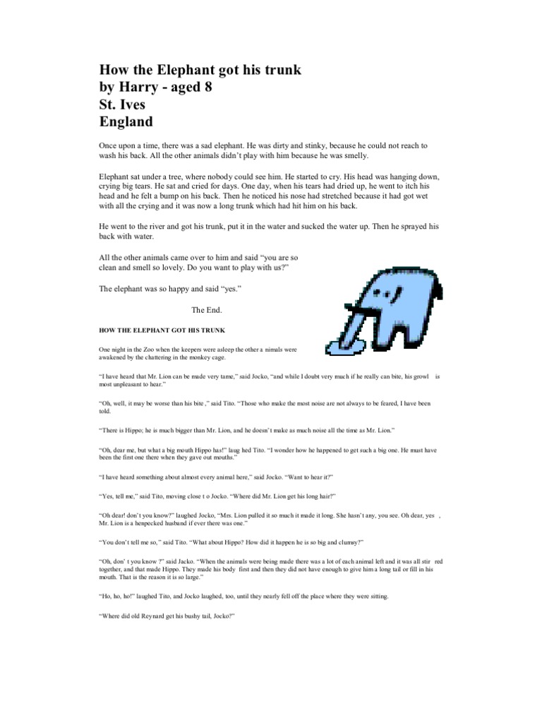 How The Elephant Got His Trunk | PDF | Elephant | Ivory