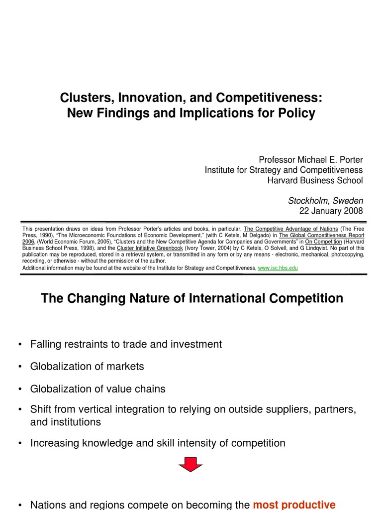 Clusters, Innovation, and Competitiveness: New Findings and ...