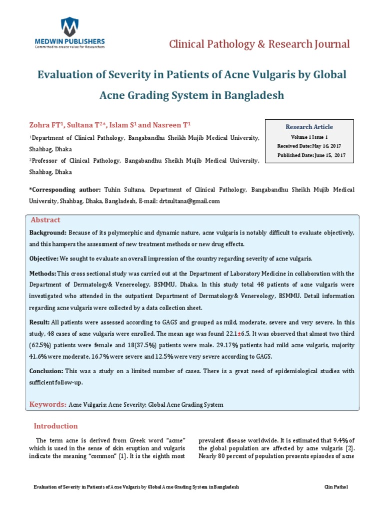 Global Acne Grading Score | PDF | Clinical Medicine | Medical Specialties