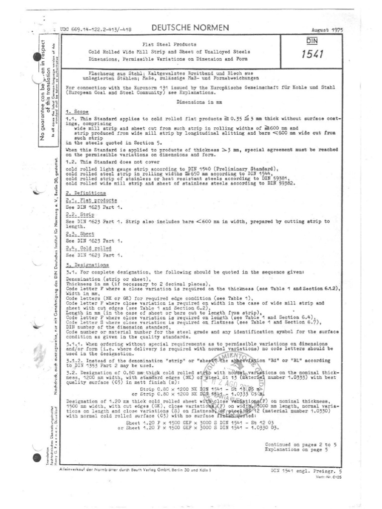 Din 1541 | PDF