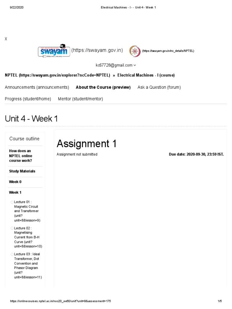 Assignment 1: Unit 4 - Week 1 | PDF | Transformer | Manufactured Goods