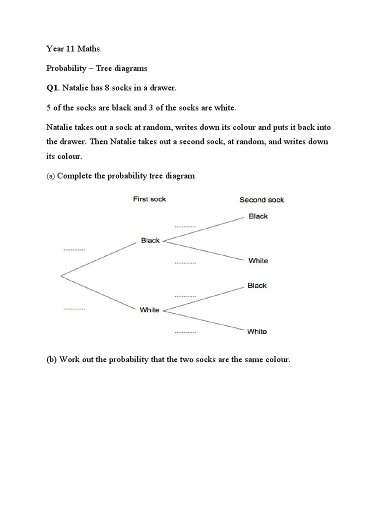 Year 11 Maths Tree Diagrams Ex | PDF