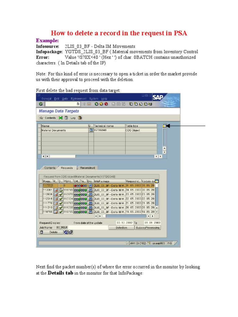 How To Delete A PSA Request | PDF | Network Packet | Areas Of Computer ...